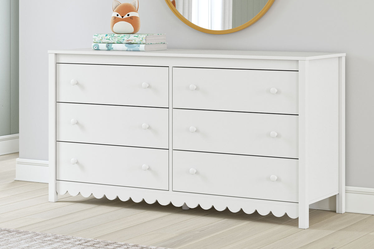 Hallityn - White - Six Drawer Dresser – AMERICAN FURNITURE GALLERIES