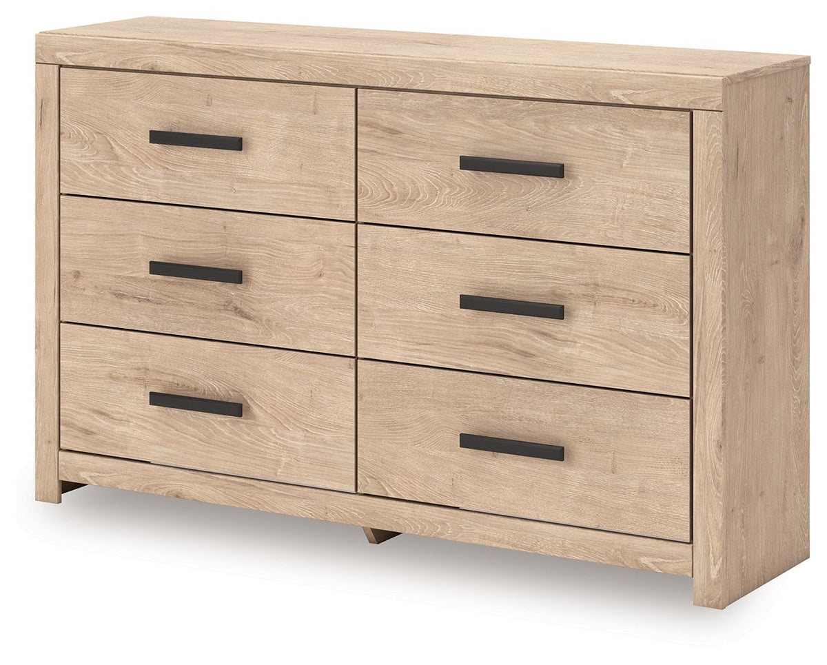 Sanginlane - Tan - Six Drawer Dresser – AMERICAN FURNITURE GALLERIES