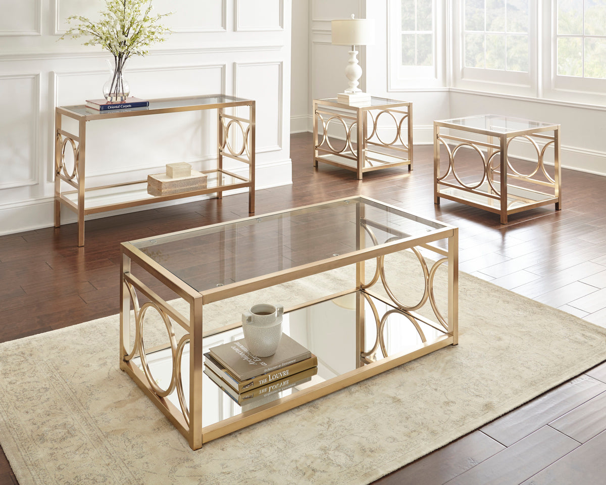 Olympia - End Table - Gold – AMERICAN FURNITURE GALLERIES
