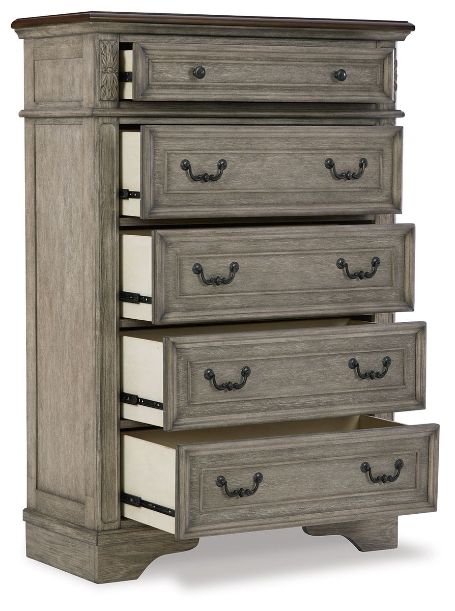 Lodenbay - Antique Gray - Five Drawer Chest – AMERICAN FURNITURE GALLERIES